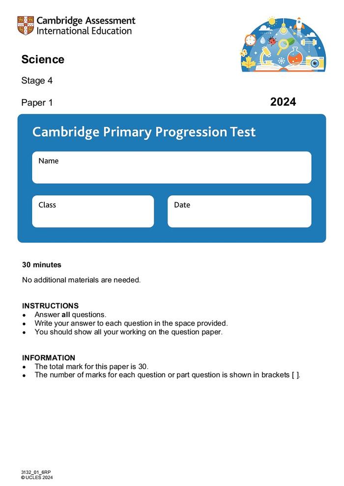Jual Cambridge Primary Stage 4 Science 2024 Questions and Keys ...
