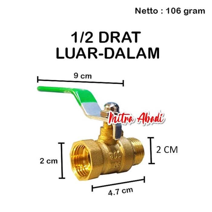 Jual STOP Keran / STOP Kran Kuningan MULTIGUNA 1/2 INCH Brass Ball Valve - Jakarta Barat - Mitra ...
