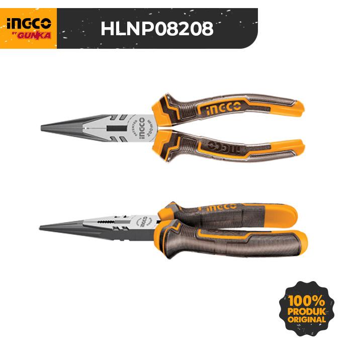 Jual Long Nose Pliers (8" Inch / 200 mm) INGCO HLNP08208 Tang Buaya ...