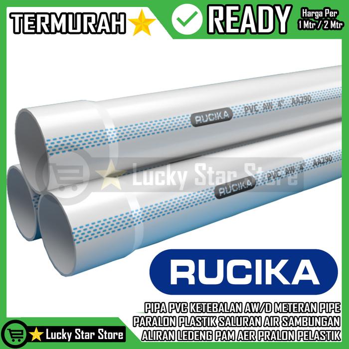 Jual 4” AW D METERAN PIPA PVC RUCIKA PUTIH 1 2 METER PARALON PRALON ...