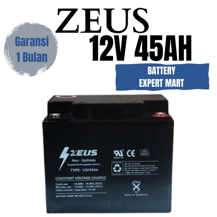 Jual Aki Solar Cell VRLA GEL 12v 45Ah Zeus Battery Aki Deep Cycle ...