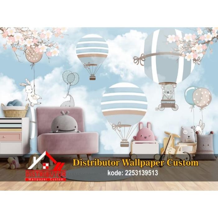 Jual Wallpaper Custom 3D Tema Balon Udara | Kids | Colourfull ...