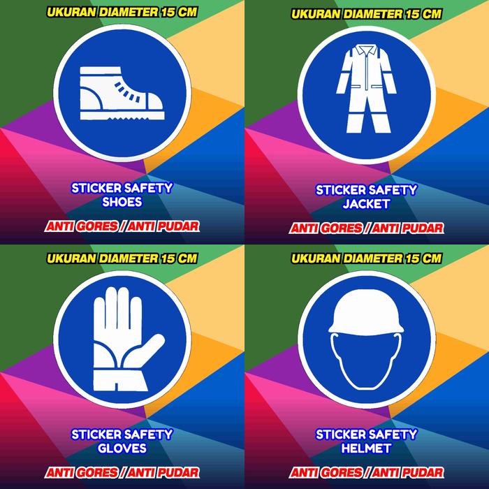 Jual Sticker risk site wajib helm wajib sarung tangan wajib sepatu ...