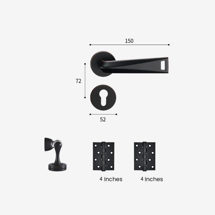 Jual CATEL Handle Pintu Rumah Silent Lock Door Minimalis Black - Tipe 2 ...