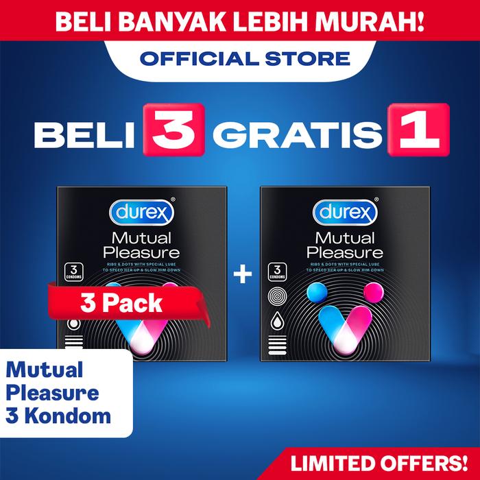 Promo BUY 3 FREE 1 - Durex Mutual Pleasure 3s - Kondom Gerigi + Tahan Lama - Jakarta Barat ...