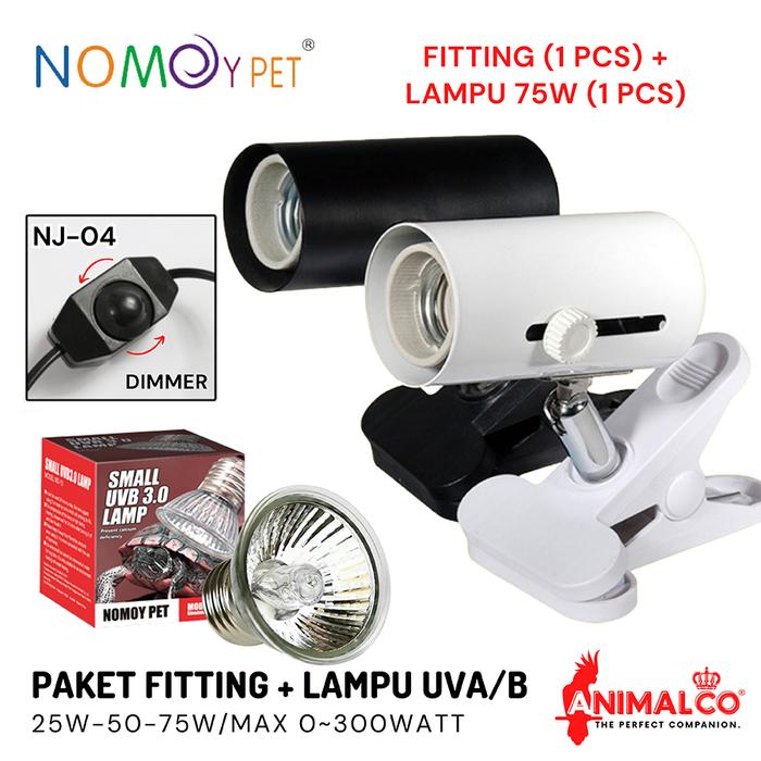 Jual FITTING KERAMIK JEPIT NOMOY + LAMPU UVA UVB REPTIL IGUANA SULCATA ...