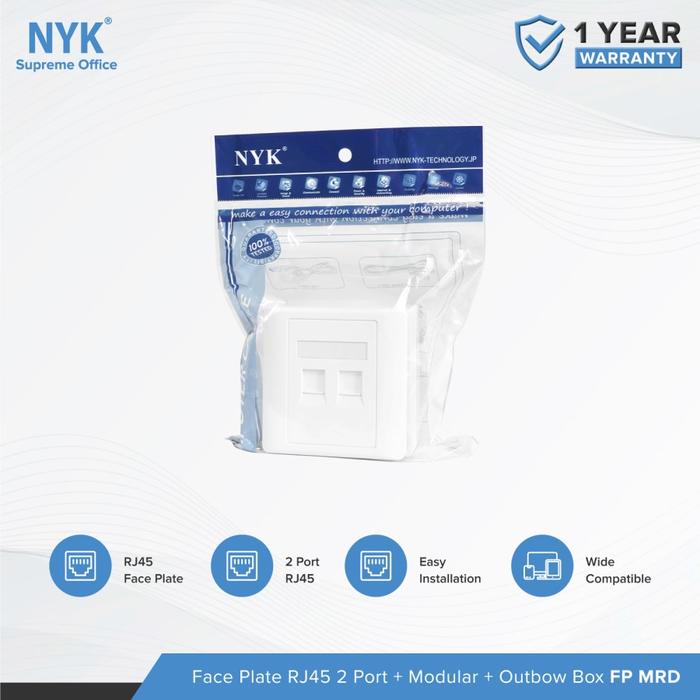 Jual Faceplate RJ45 2 Port + Modular + Outbow BOX NYK - Kota Surabaya ...