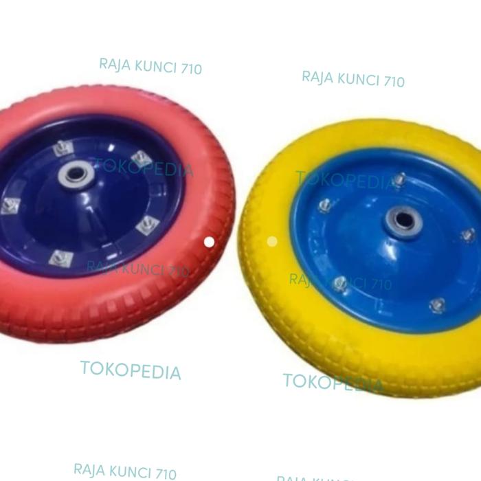 Jual Roda Ban Gerobak Pasir Sorong Mati PU Model Artco Warna / Roda ...