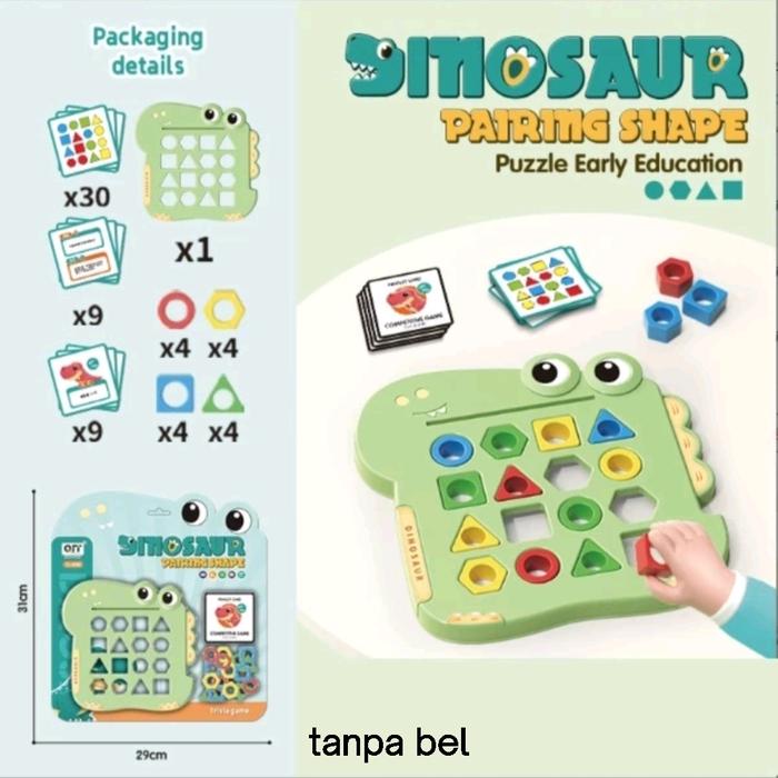 Jual shape matching puzzle,dinosaur pairing shape,shape matching game ...