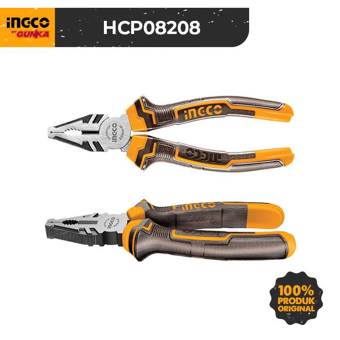 Promo Combination Pliers (8" Inch / 200 mm) INGCO HCP08208 Tang Buaya ...