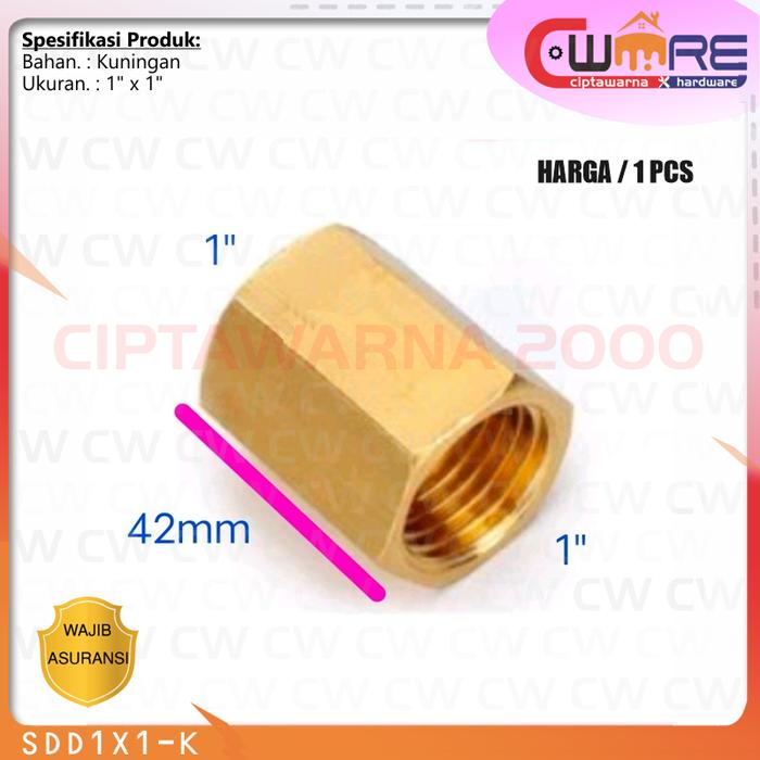 Jual Sok Sock Drat Dalam Kuningan Double Nepel Drat Dalam 1 x 1" Inch - Kota Palembang - Toko ...