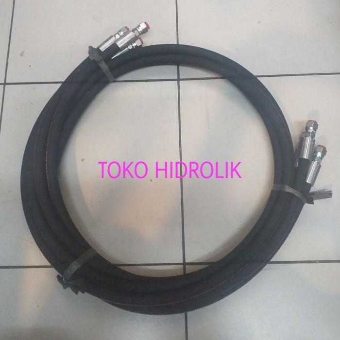 Jual Hose hidrolik / selang hydraulic ukuran 3/8" R2 fitting jic lurus ...