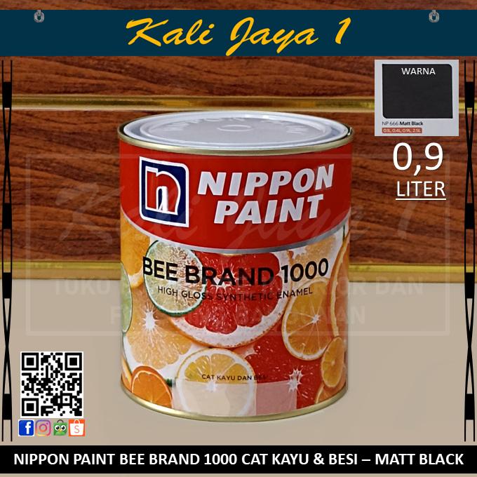Jual Nippon Bee Brand 1000 (0,9 Liter) Cat Kayu & Besi Warna Hitam Doff ...