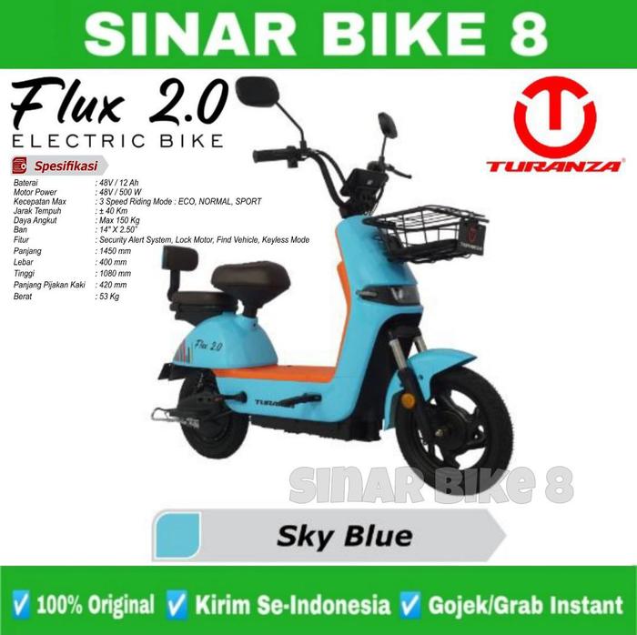 Jual Sepeda Listrik TURANZA FLUX 2.0 BY PACIFIC 500 Watt E-Bike - Blue ...