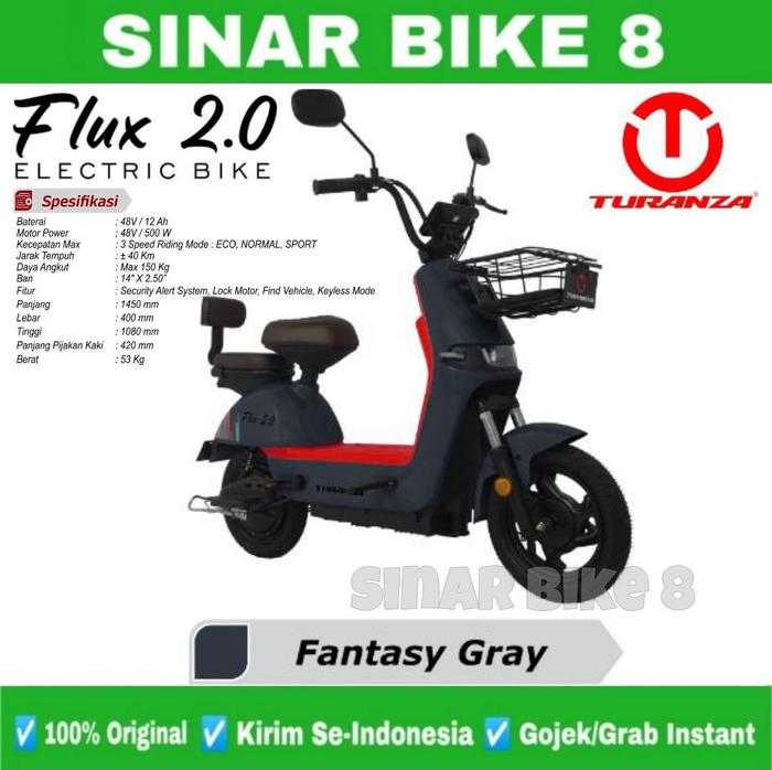 Jual Sepeda Listrik TURANZA FLUX 2.0 BY PACIFIC 500 Watt E-Bike - Grey ...