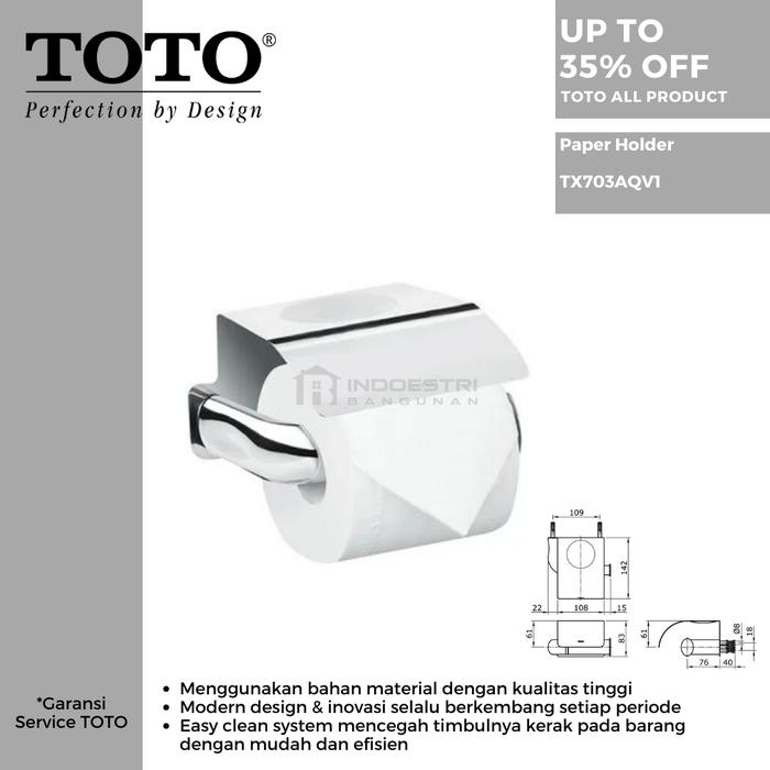 Jual Paper Holder TOTO TX703AQV1 / Tempat Tisu TOTO / Tempat Tissue ...