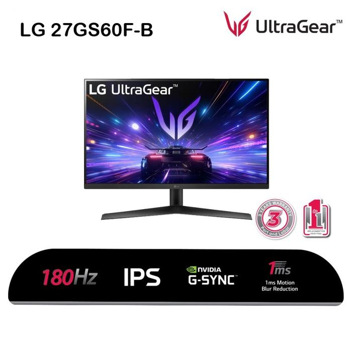 Jual LED LG ULTRAGEAR 27GS60F-B 27 INCH IPS 180HZ 1MS FULL HD GAMING ...