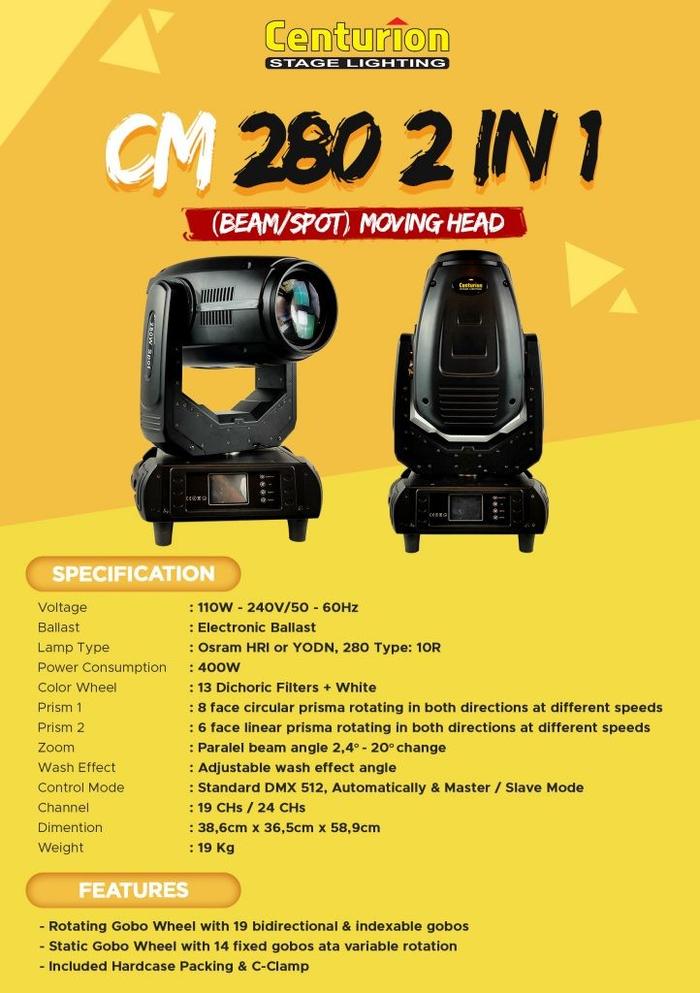 Jual Moving Head Beam 280 watt Centurion - Jakarta Barat - AUDIO ...