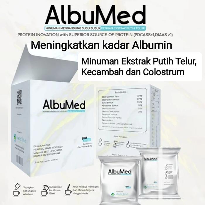 Jual ALBUMED isi 7 sachet meningkatkan Albumin saat sakit/operasi ...