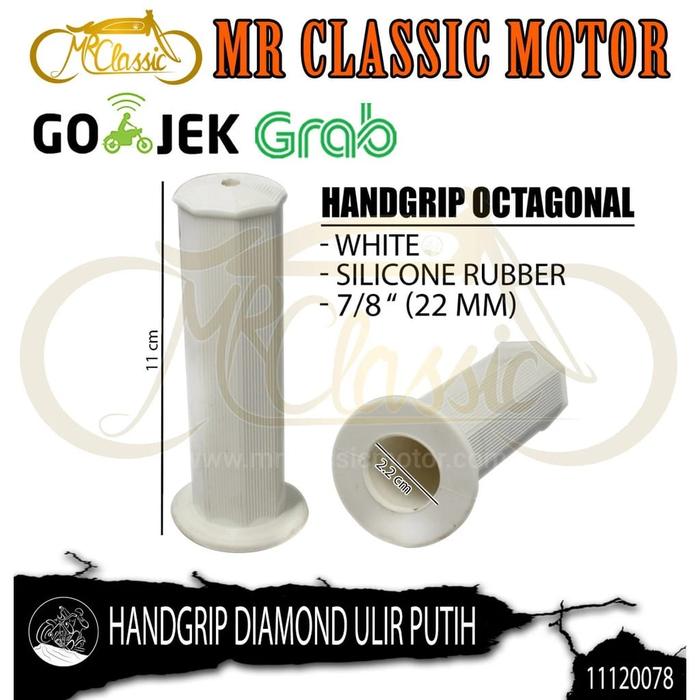 Jual Handgrip Custom Classic Ulir Lurus Segi Enam Putih Universal Honda ...