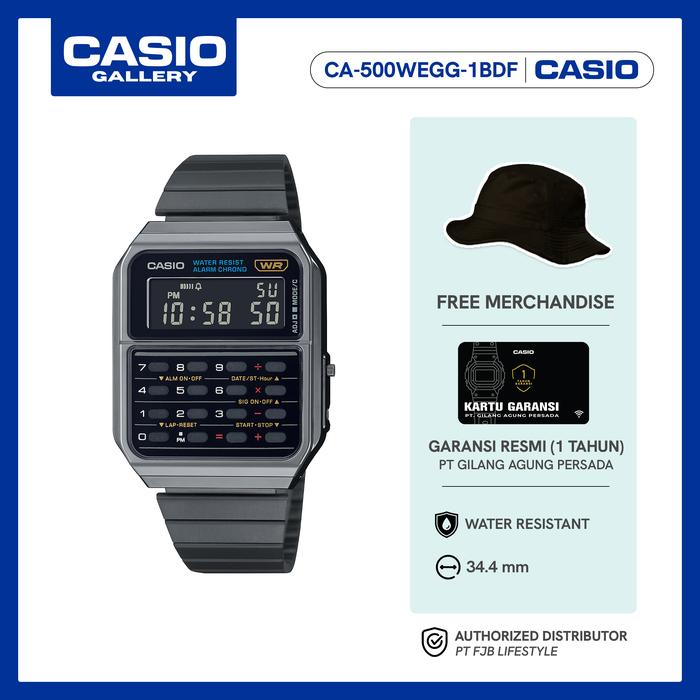 Promo Casio Vintage Jam Tangan Unisex CA-500WEGG-1BDF Original Digital Black Cicil 0% 3x ...