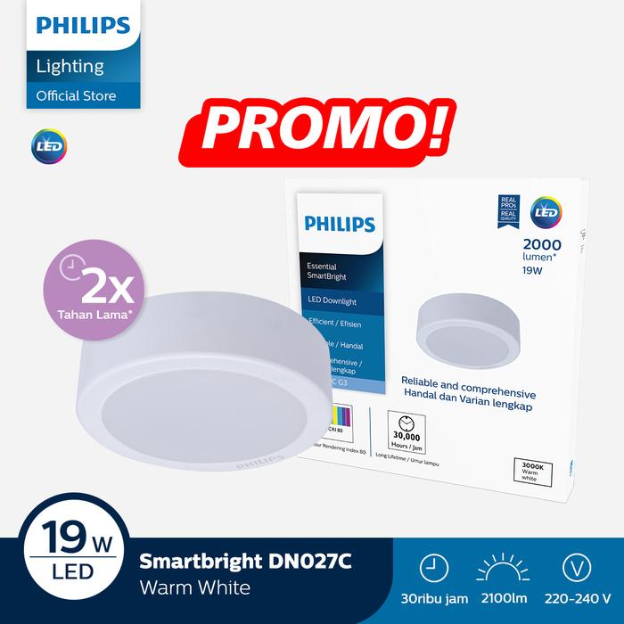 Promo Lampu Philips Downlight DN027C G3 LED20/WW 19W D225 Warm White ...