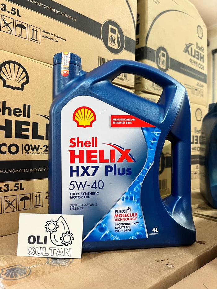 Jual OLI MOBIL SHELL HELIX HX7 PLUS 5W-40 4 LITER GALON| BARCODE HIJAU ...