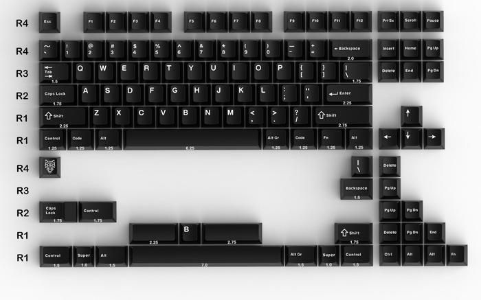 Promo GMK WoB BoW Lite ABS Doubleshot Cherry Profile Keycaps Set White ...