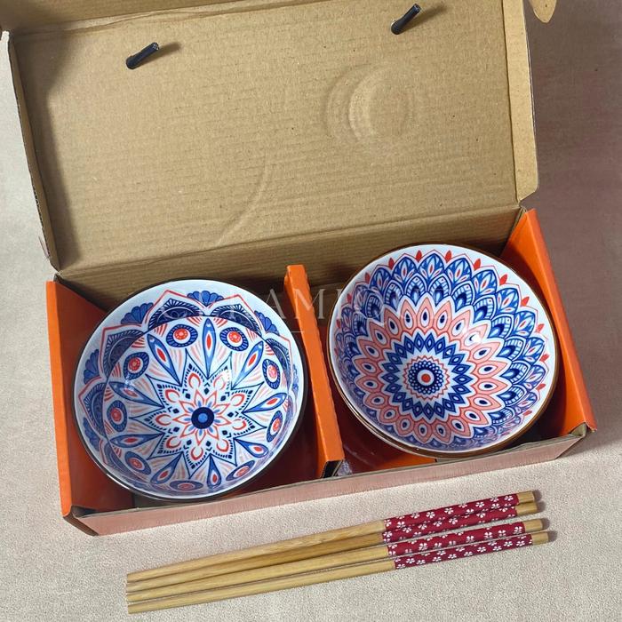 Jual CERAMIQUE | Mangkok Keramik set isi 2 Japanese style - Mangkok set ...