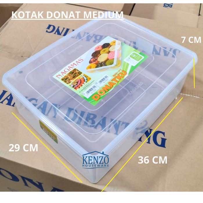 Jual Kotak Donat Plastik Tempat Wadah Donat Makanan Donatsu Medium ...