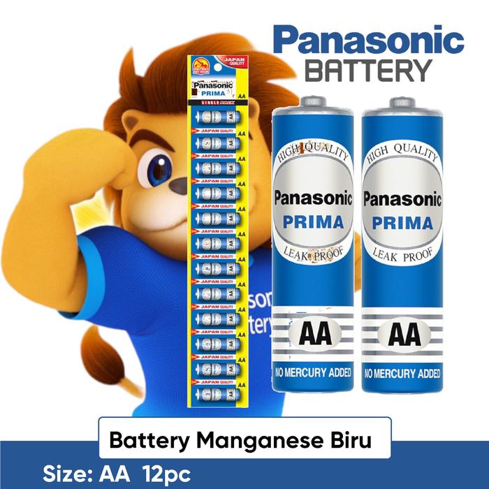 Promo Panasonic Battery Manganese Zinc Carbon Biru Baterai AA 12pc - Jakarta Barat - Lima ...