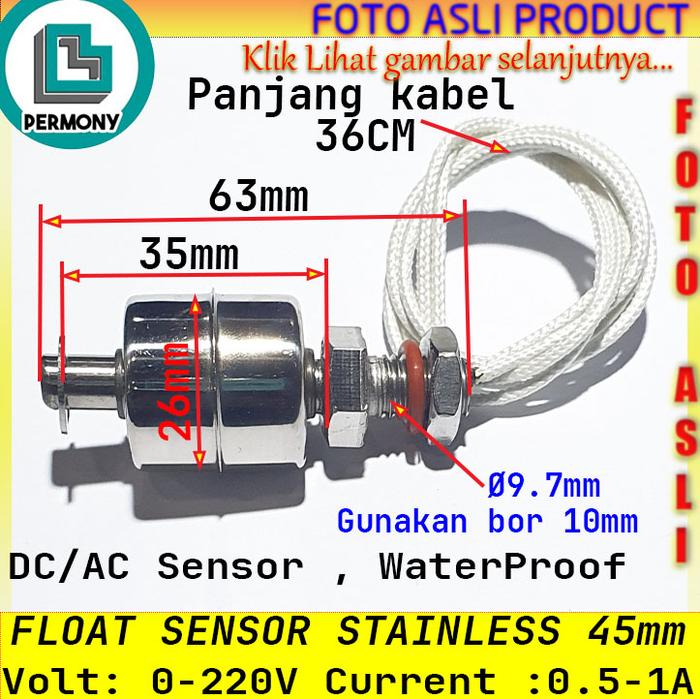 Jual Stainless Water Level Float Sensor Air Pelampung Radar Switch ...