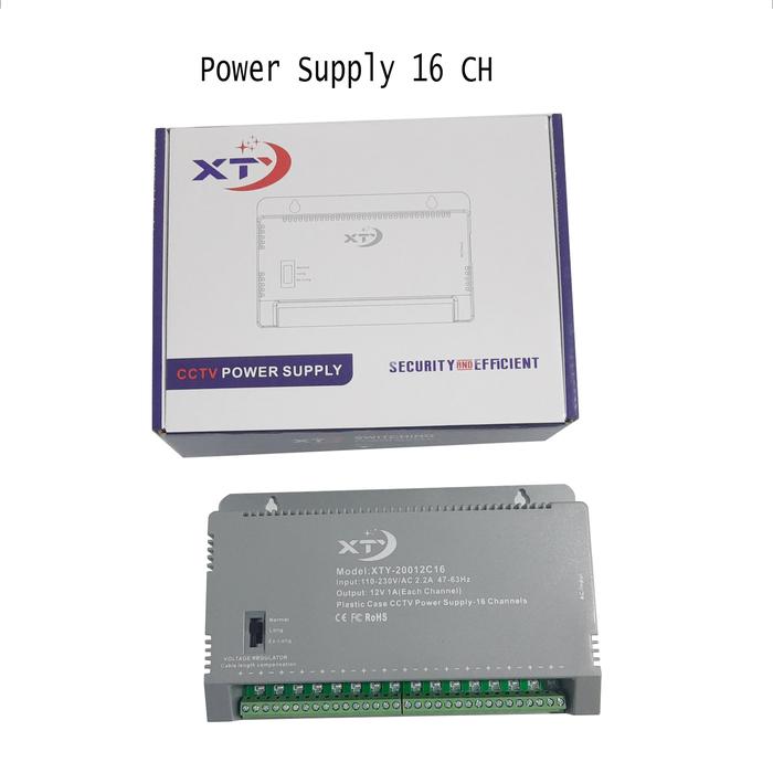 Jual XTY Power Supply unit 16 ch cctv 12v PSU switching 16 channel ...