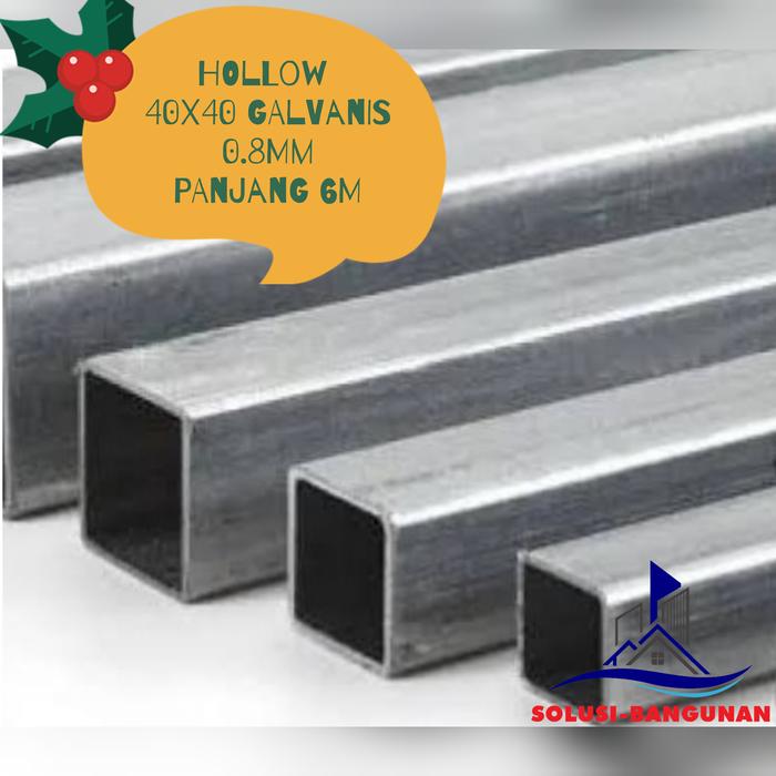 Jual Hollow 40x40 galvanis 0.8mm - 6m / holo 0,8mm / hollow 0.8 / hollo ...