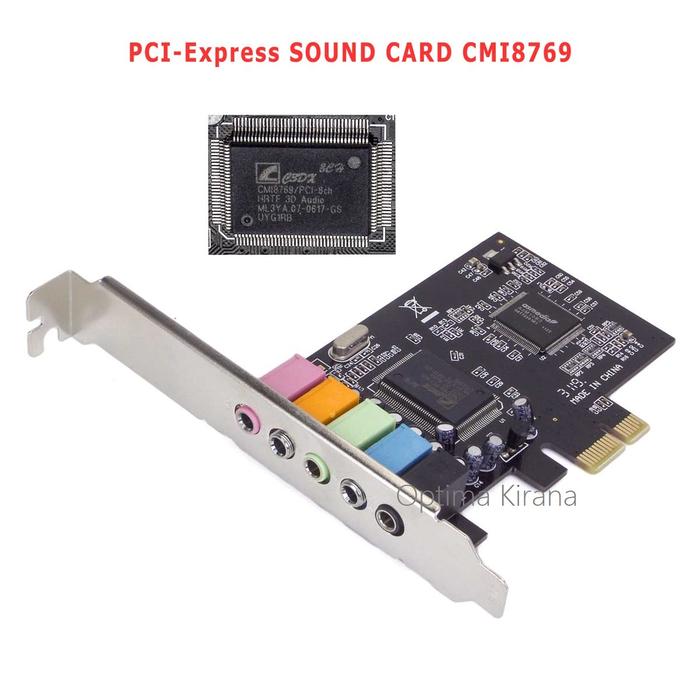 Jual PCI-E Expansion PCI Express x1 Sound Card CMI 8769 PCI-8CH 5.1 ...