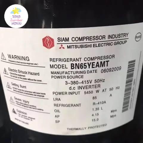 Jual KOMPRESOR AC MITSUBISHI BN65/BN65YEAMT (6PK 3PH R410A DC MOTOR ...