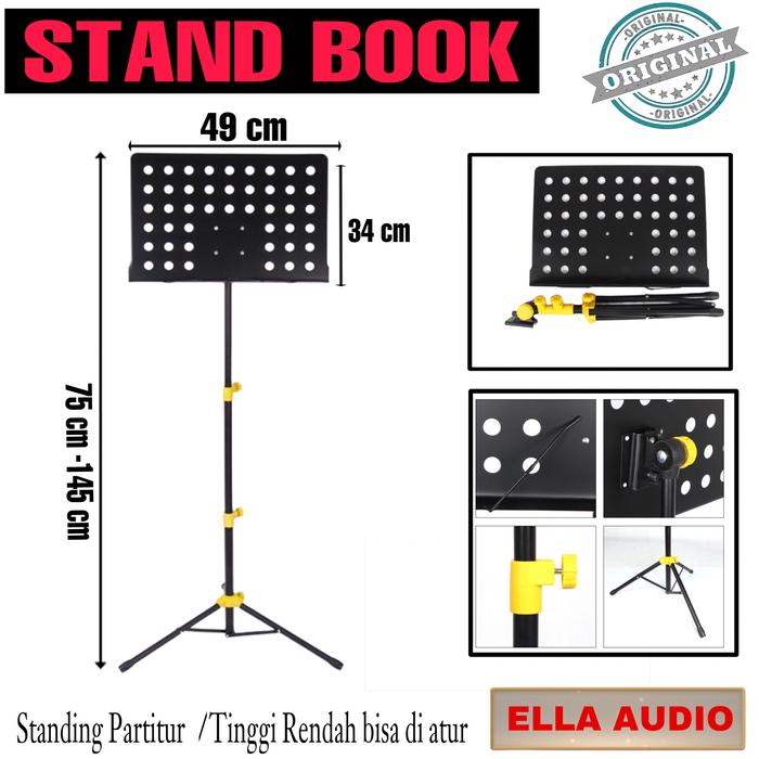 Jual Standbook / Stand Partitur Tempat dudukan Buku Lirik Lagi Musik ...