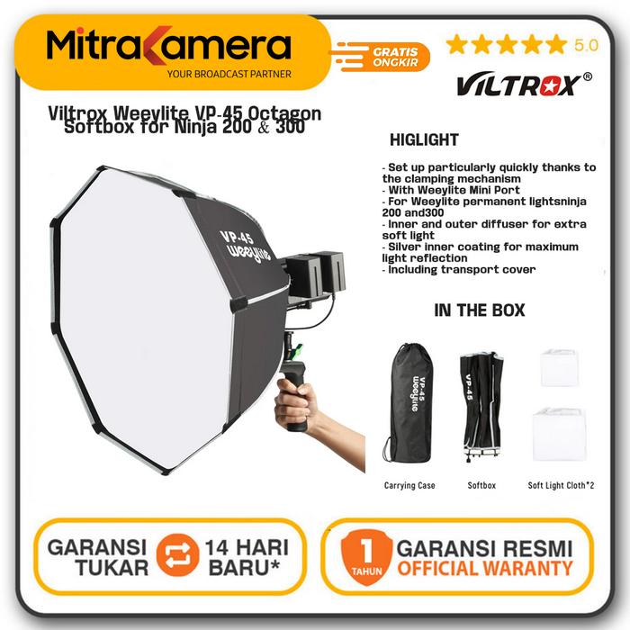 Promo Viltrox Weeylite VP-45 Octagon Softbox for Ninja 200 & Ninja 300 ...