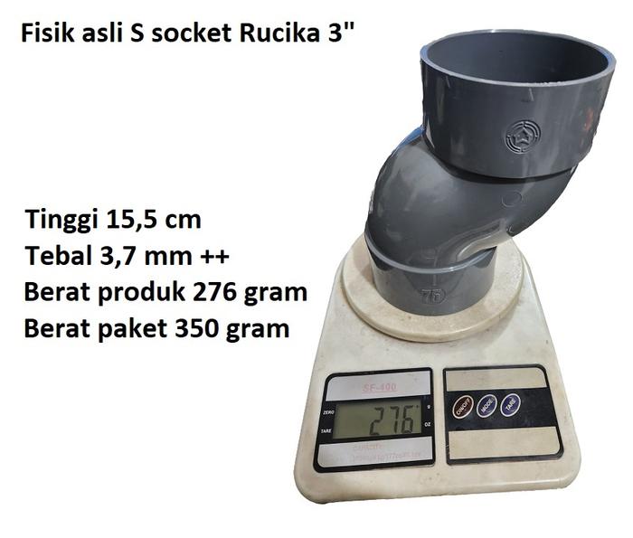 Jual S socket soket pipa PVC Rucika 2" 3" 4" 2 3 4 in inch inci sock ...