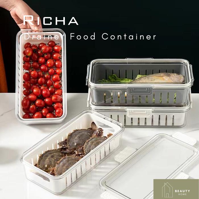 Jual RICHA Drainer Food Container Kotak Box Storage Tempat Penyimpanan ...