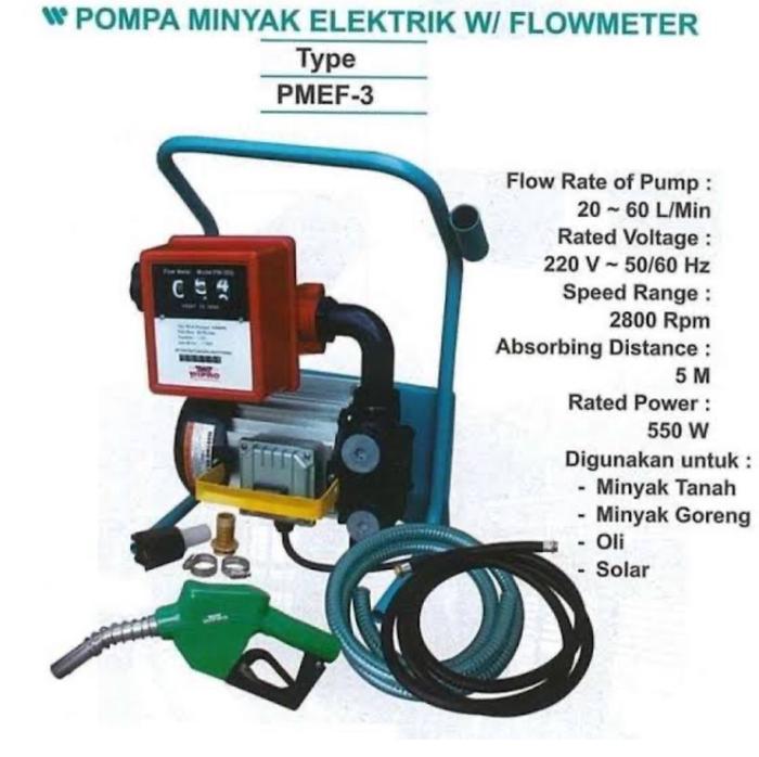 Jual Pompa Monyak Oli Solar Elektrik with flow meter WIPRO PMEF3 ...