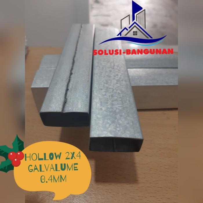 Jual Hollow 2x4 galvalume 0.4mm - 4m / holow 0.4mm / hollo 04mm / rangka plafon gypsum / rangka ...