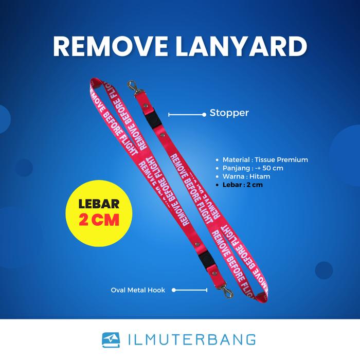 Jual Lanyard / Tali ID Card Remove Before Flight Lebar 2 cm Ilmuterbang ...