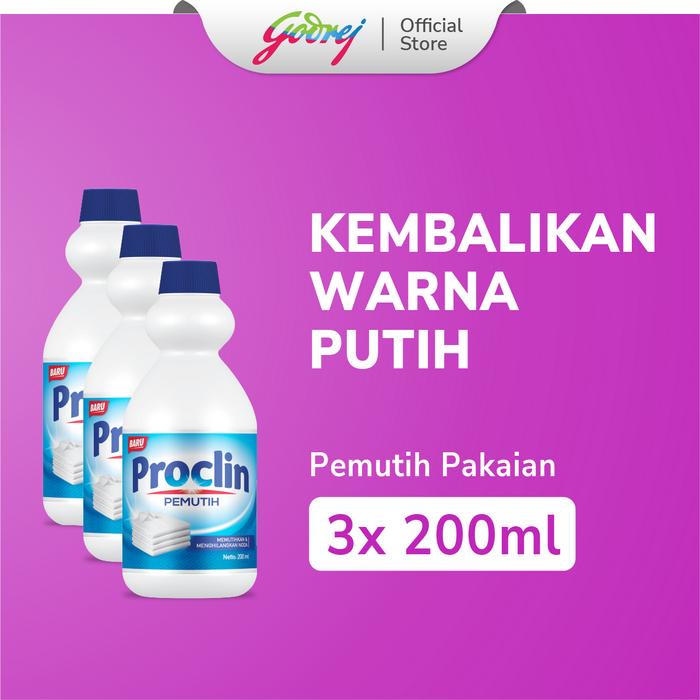 Promo Proclin Bleach Botol - Pemutih Baju - 200ml - isi 3 - - Godrej ...