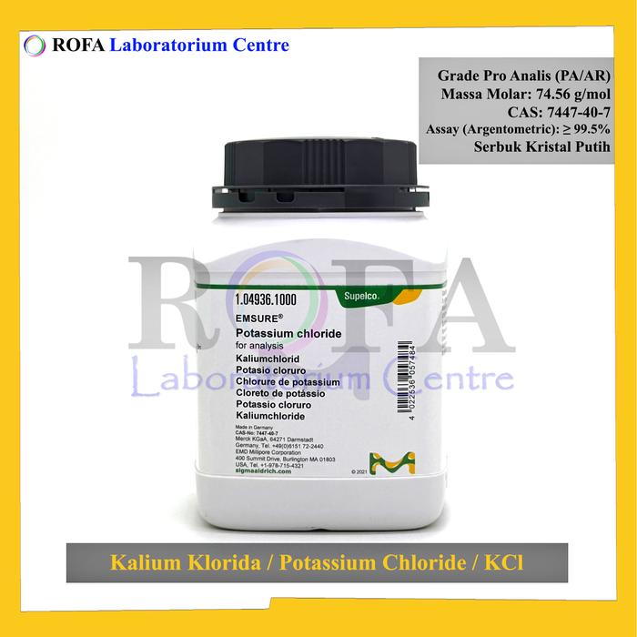 Jual Kalium Klorida / Potassium Chloride / KCl Pro Analis Merck 1000 Gram - Kota Bandung - ROFA ...