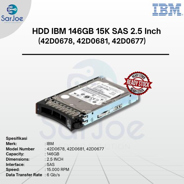 Jual Hardisk Server IBM 146GB 15K SAS 2.5 INCH (42D0678, 42D0681 ...