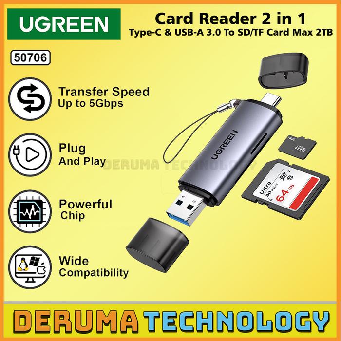 Jual UGREEN 50706 Card Reader Data OTG USB Type C dan USB A 3.0 Ke ...