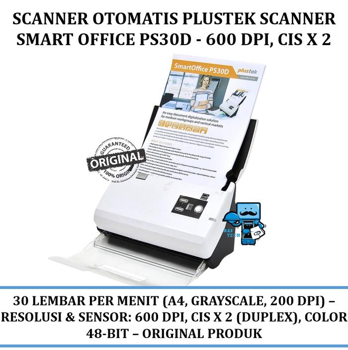 Promo Scanner Otomatis Plustek scanner Smart office PS30D - 600 dpi ...