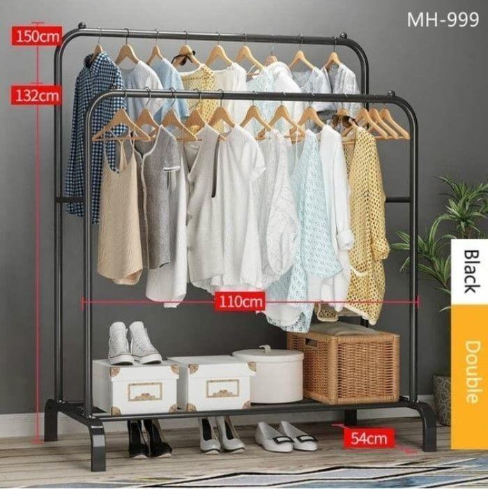 Jual Lemari Rak Baju Stand Hanger Tempat Gantungan Baju Pakaian Celana ...