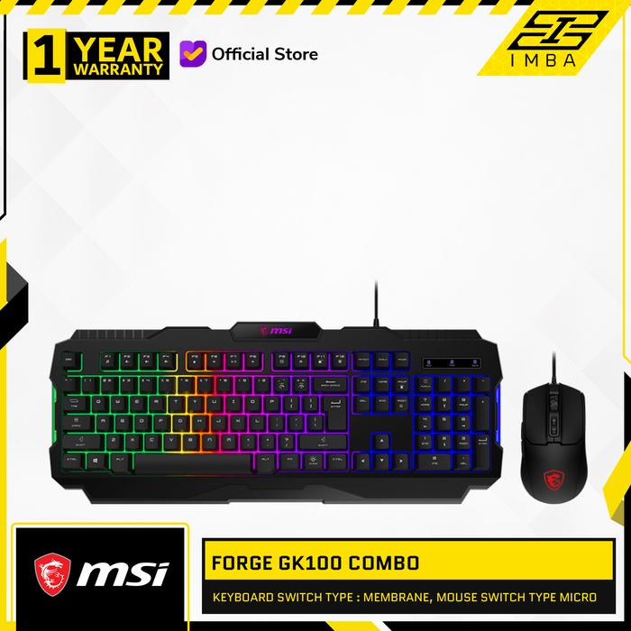 Jual MSI FORGE GK100 COMBO [Membrane Switches, Micro Switch] - Jakarta ...